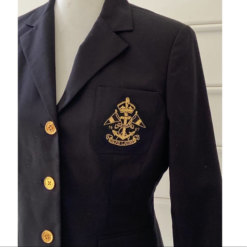 Ralph Lauren Blue Blazer With Crest - Gem